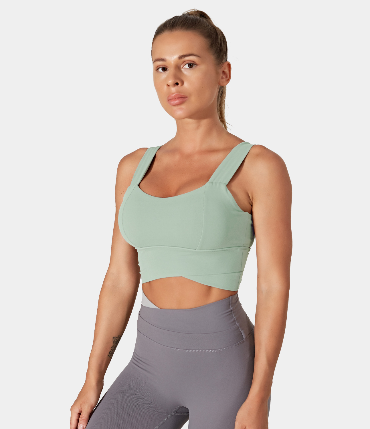 Women’s Low Support Solid Longline Yoga Sports Bra - Halara