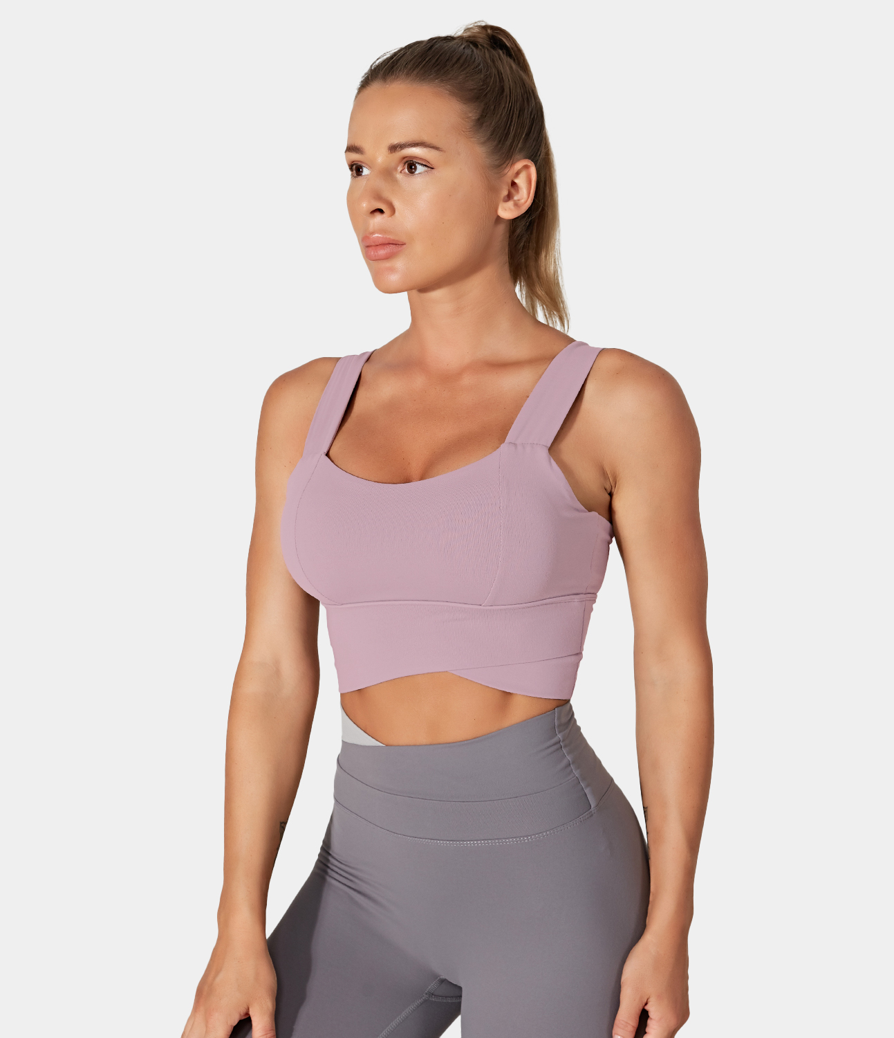 Women’s Low Support Solid Longline Yoga Sports Bra - Halara